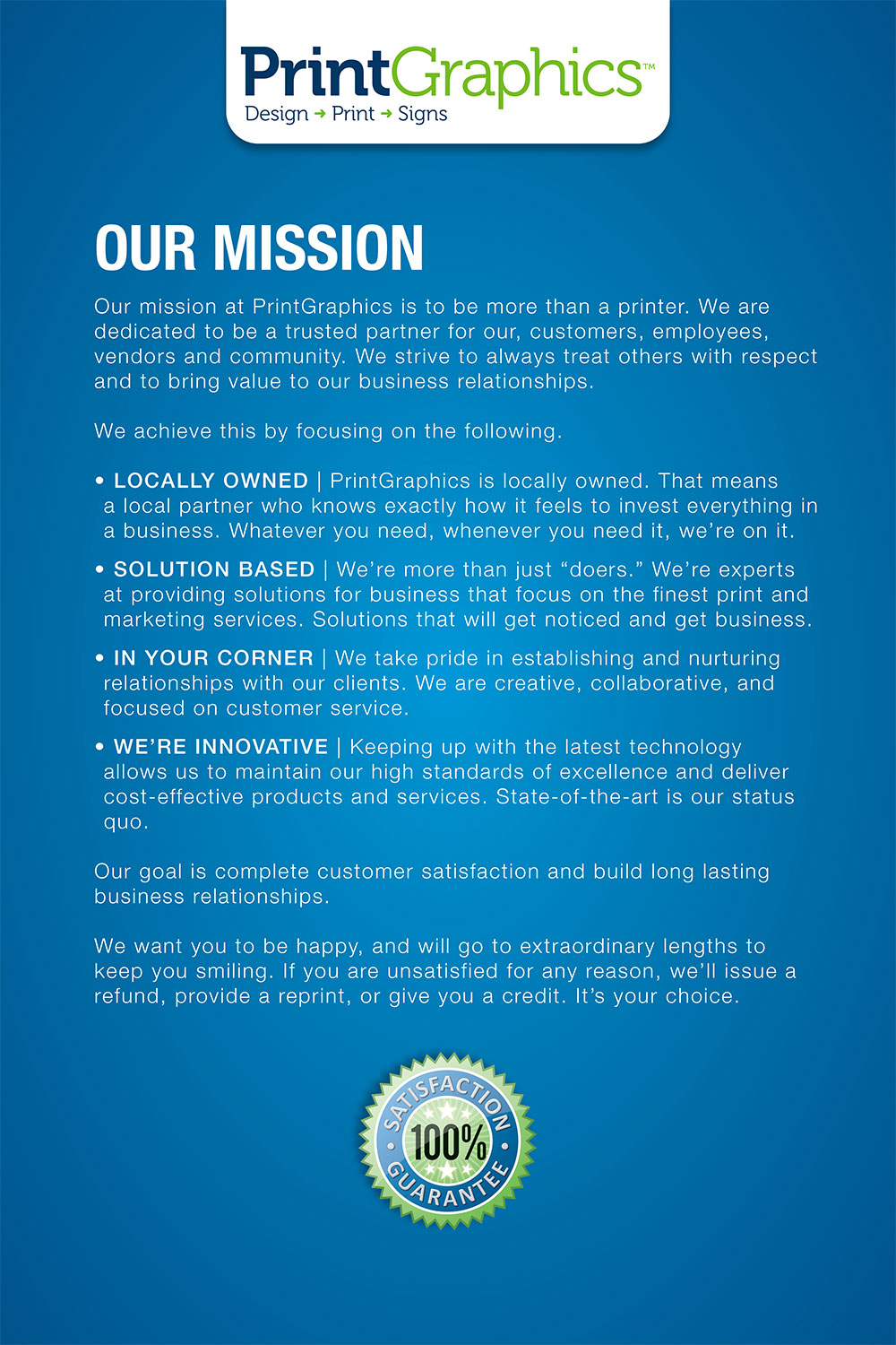 Our mission at PrintGraphics serving Kennesaw, Marietta, Woodstock, and ...